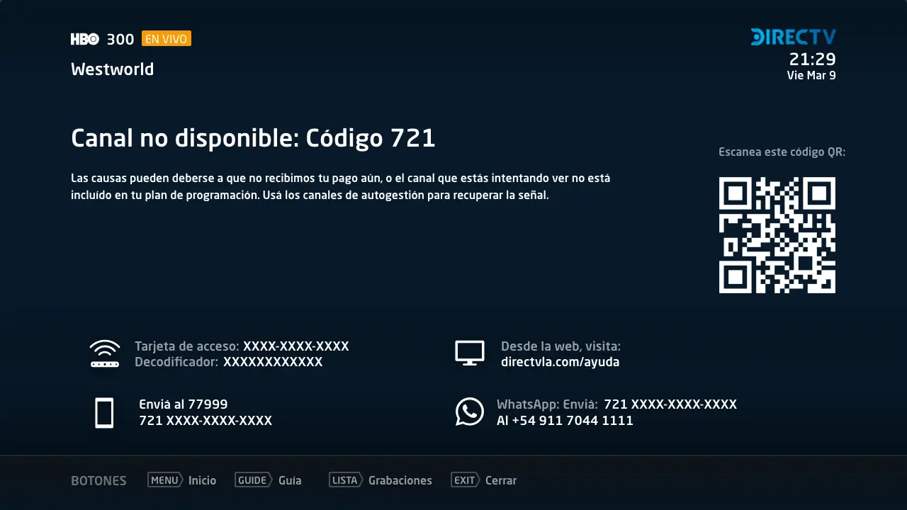 Cómo Solucionar Los Códigos 711, 721 Y 722 En Directv | La Pantalla